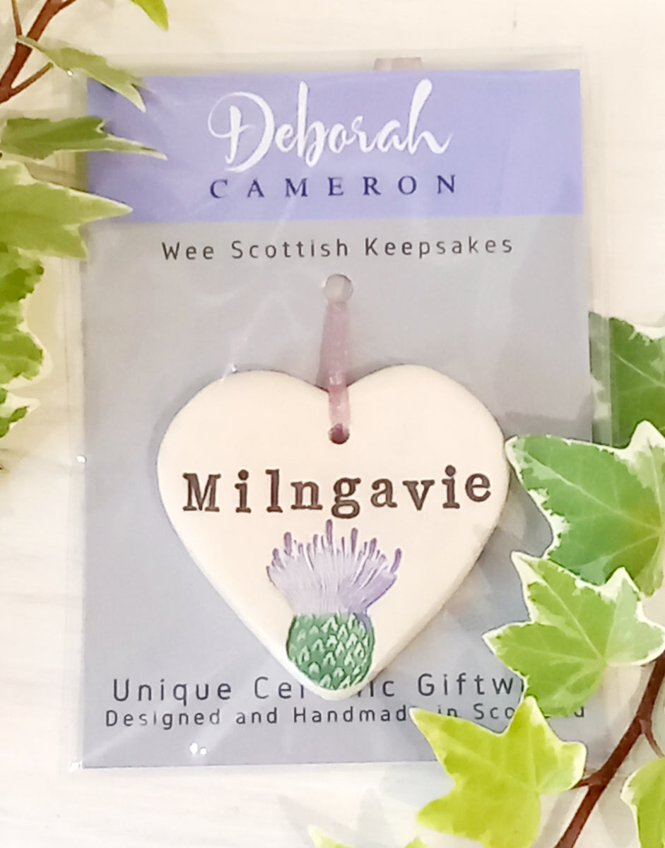 'MILNGAVIE' Wee Scottish Keepsake Heart - Handmade Ceramics by Deborah ...