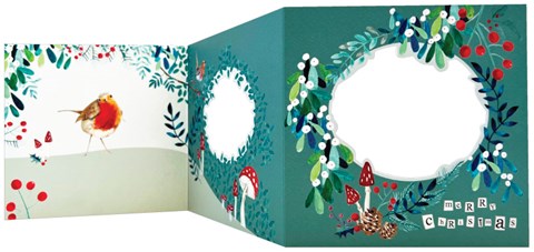 CSX107 Christmas Robin concertina card – Elba Artisan Gallery